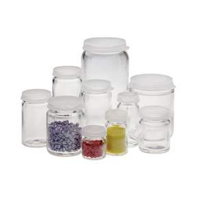 Wheaton 225546 Clear Glass 120mL Sample Bottles with Plastic Snap Caps ...