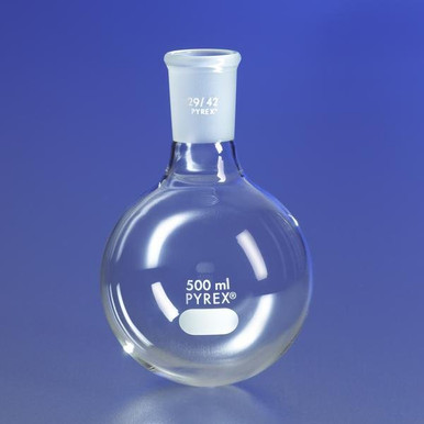 Corning 4321-500 PYREX® 500mL Short Neck Boiling Flask with Round ...