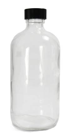 Qorpak GLC-01116 Clear Glass 2oz Boston Round Bottle with 20-400 Black ...
