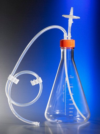 Corning 11465 2L Polycarbonate Erlenmeyer Flask with 1/4 Dip Tube, 0.2 ...