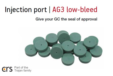 Trajan CRS 246225 AG3 11 mm OD low-bleed green center guide GC septa ...