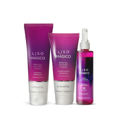 Kit Lowell Liso Mágico Shampoo Conditioner Fluid Keeping Liss Chemical ...