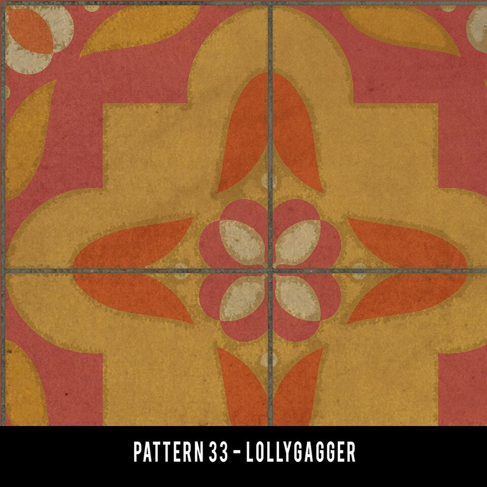 Vintage Vinyl Floor Cloth Pattern 33 Lollygagger | Pura Vida Home and Gift