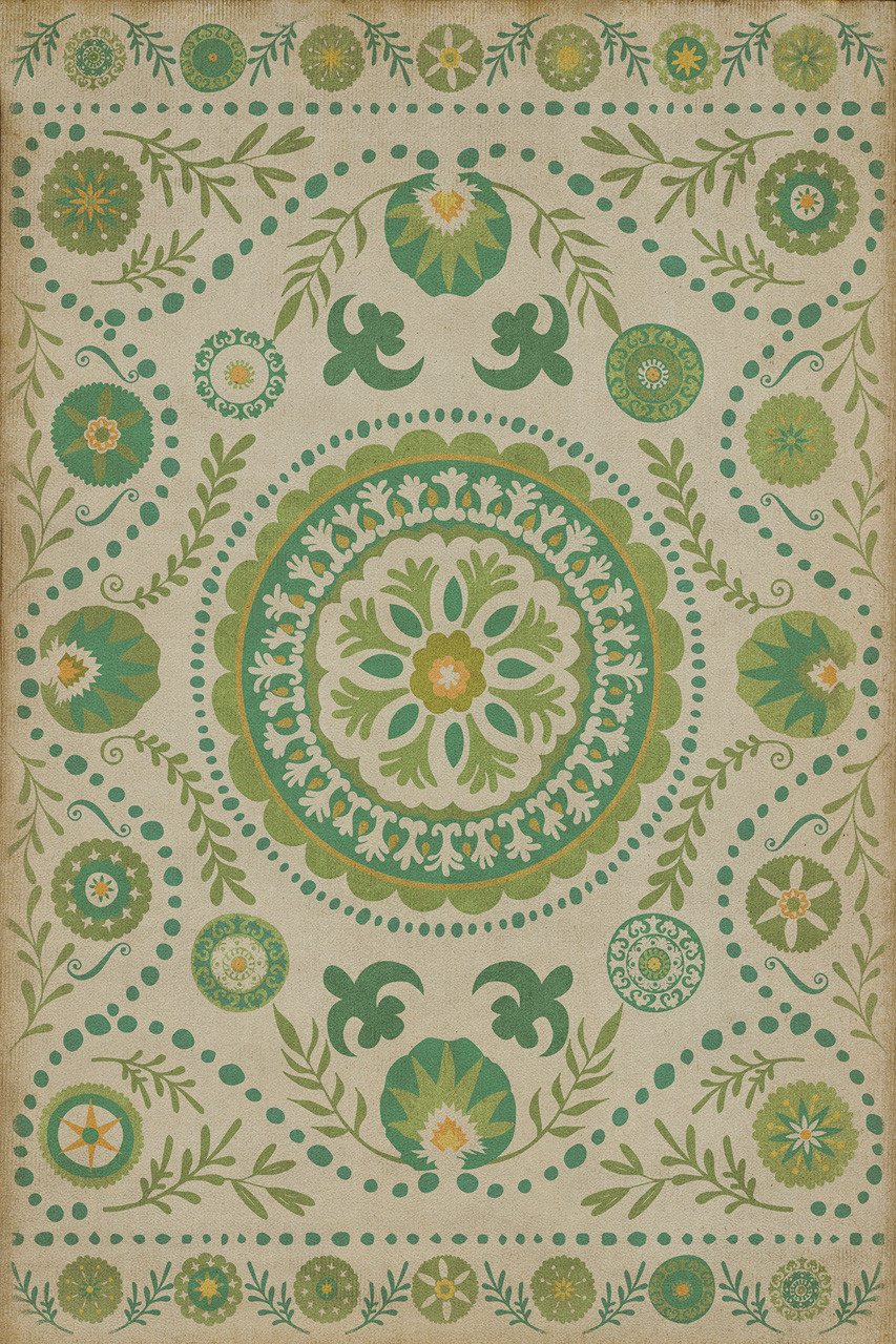 Vintage Vinyl Floor Cloth Pattern 38 Spring | Pura Vida Home and Gift