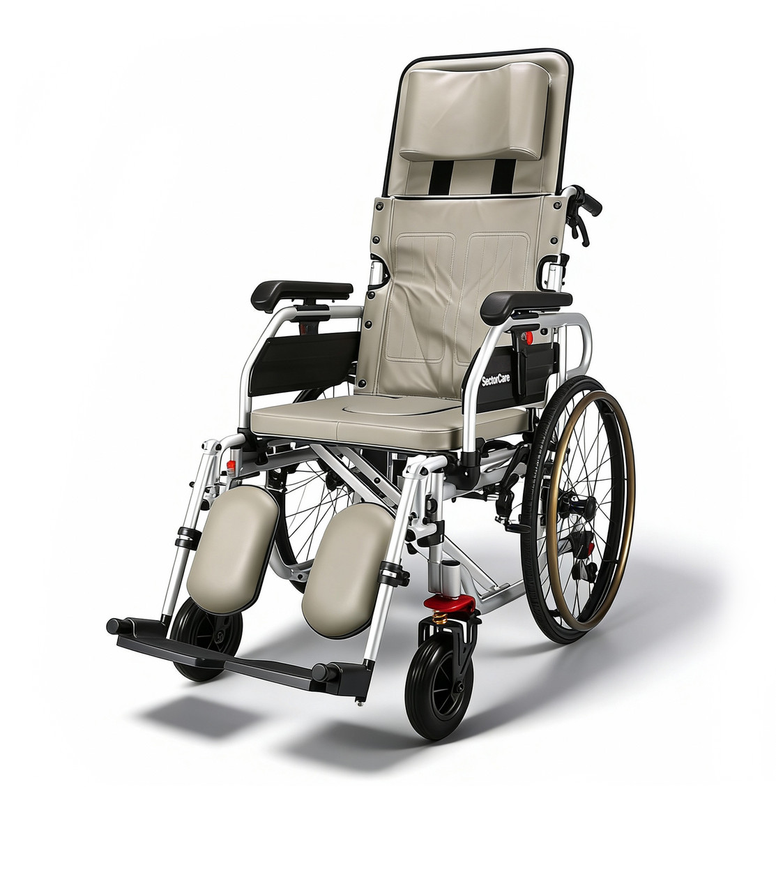 Manual Wheelchair - Manual Reclining Commode Wheelchair - Safety Sector