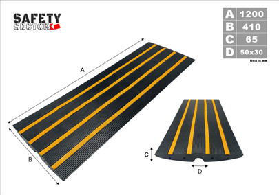 Rubber Driveway Curb Ramp 1.2m Mid Section