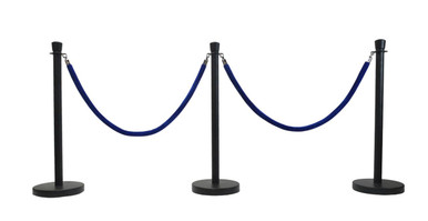 Blue Queue Stand and Rope Bollards for Queue Control