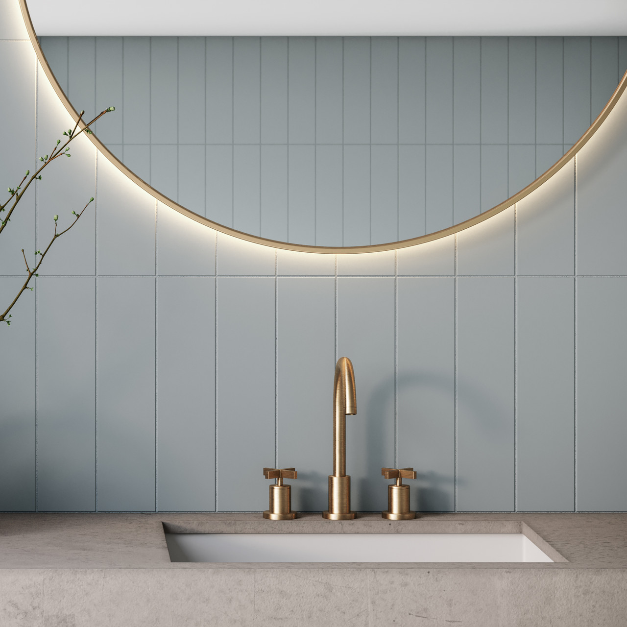 Soho Cloud Blue Matte Ceramic 4x16 - Tiles Direct Store