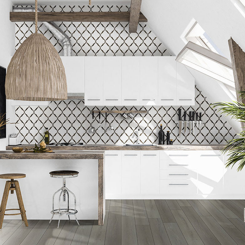 Victorian Light Arabesque Glossy Mosaic - Tiles Direct Store