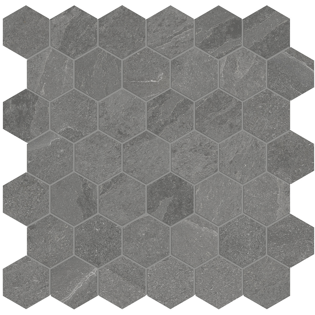 Nord Chromium Matte Porcelain 2 in. Hex Mosaic - Tiles Direct Store