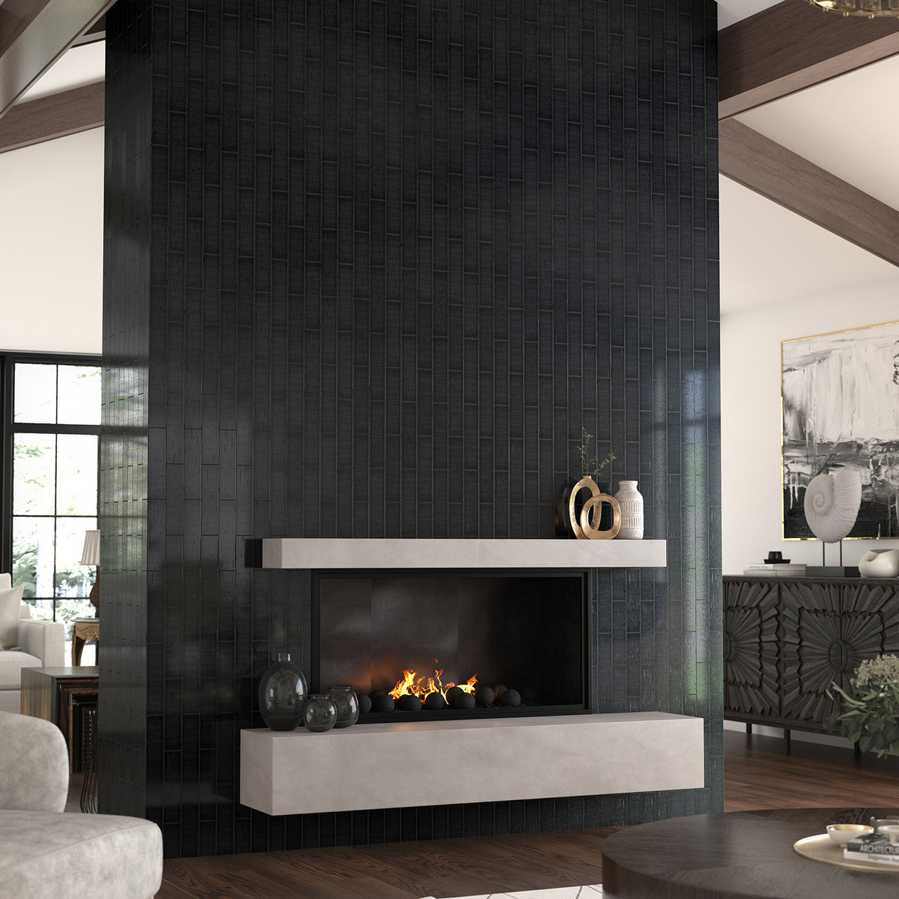 Metro Brix Wrought Iron Chiseled Ceramic Brick 3x10 - Tiles Direct Store