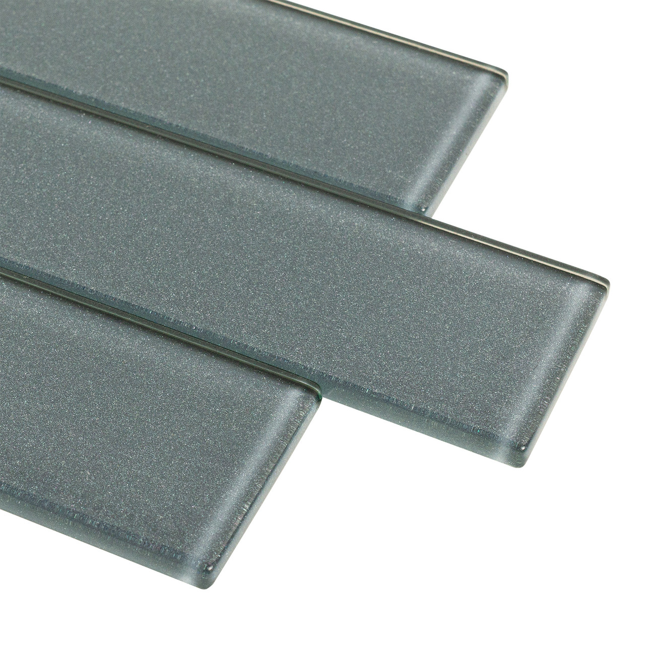 Oceanique Ocean Sea Sparkle Grey Glossy 2x12 - Tiles Direct Store