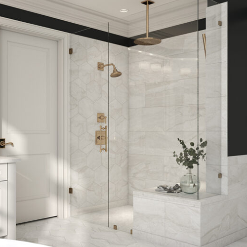 Marble Ridge Ashen Silk Matte 11" Hexagon - Tiles Direct Store