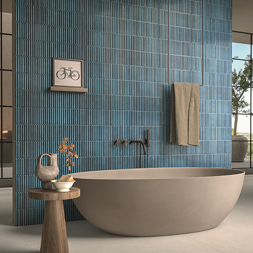 Homey Stripes Blue Glossy 12x24 - Tiles Direct Store