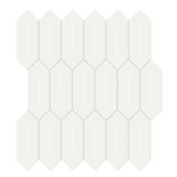 Soho Canvas White Glossy Glazed Porcelain Picket Mosaic 2x5 - Tiles ...
