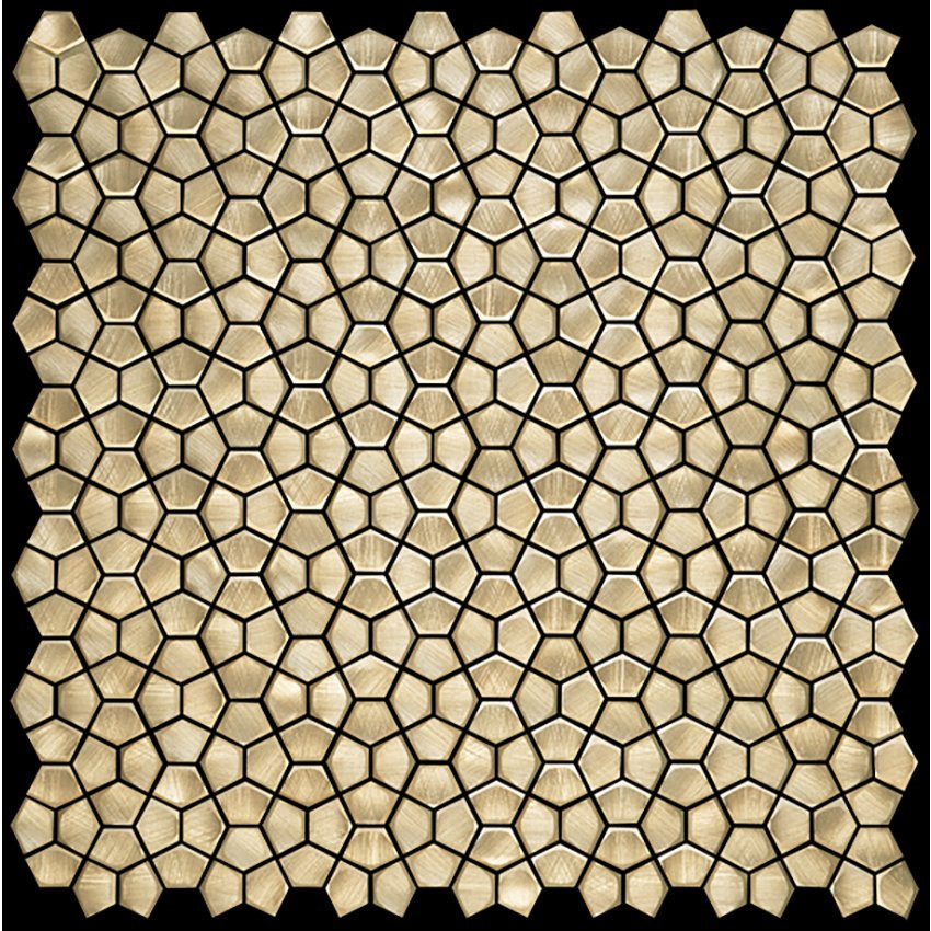 Metal Elements Gold Pentagon Mosaic 11.875x12 Sheet - Tiles Direct Store