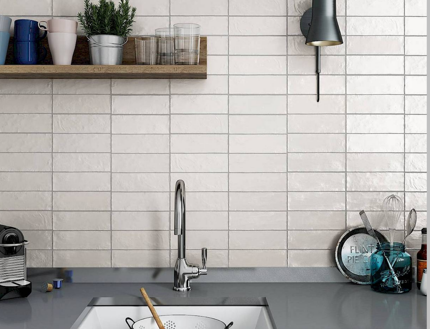 La Riviera Blanc Glossy Ceramic 2.5x8 - Tiles Direct Store