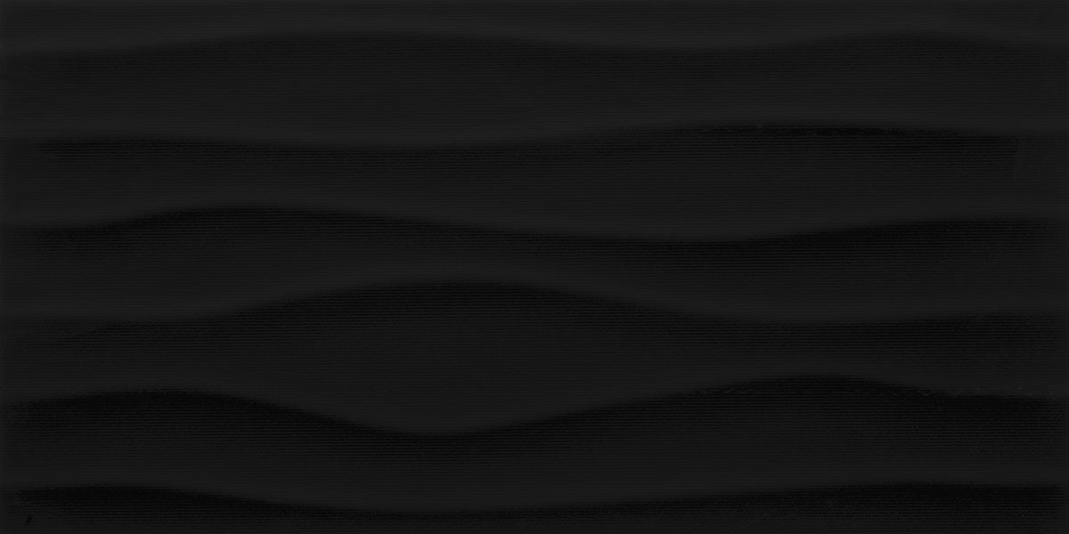 Multitude Domino Black Wave Satin Ceramic 12x24 - Tiles Direct Store