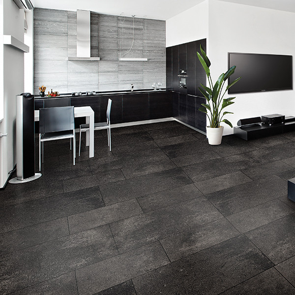 Ecocrete Weathered Black Honed Porcelain 12x24 - Tiles Direct Store