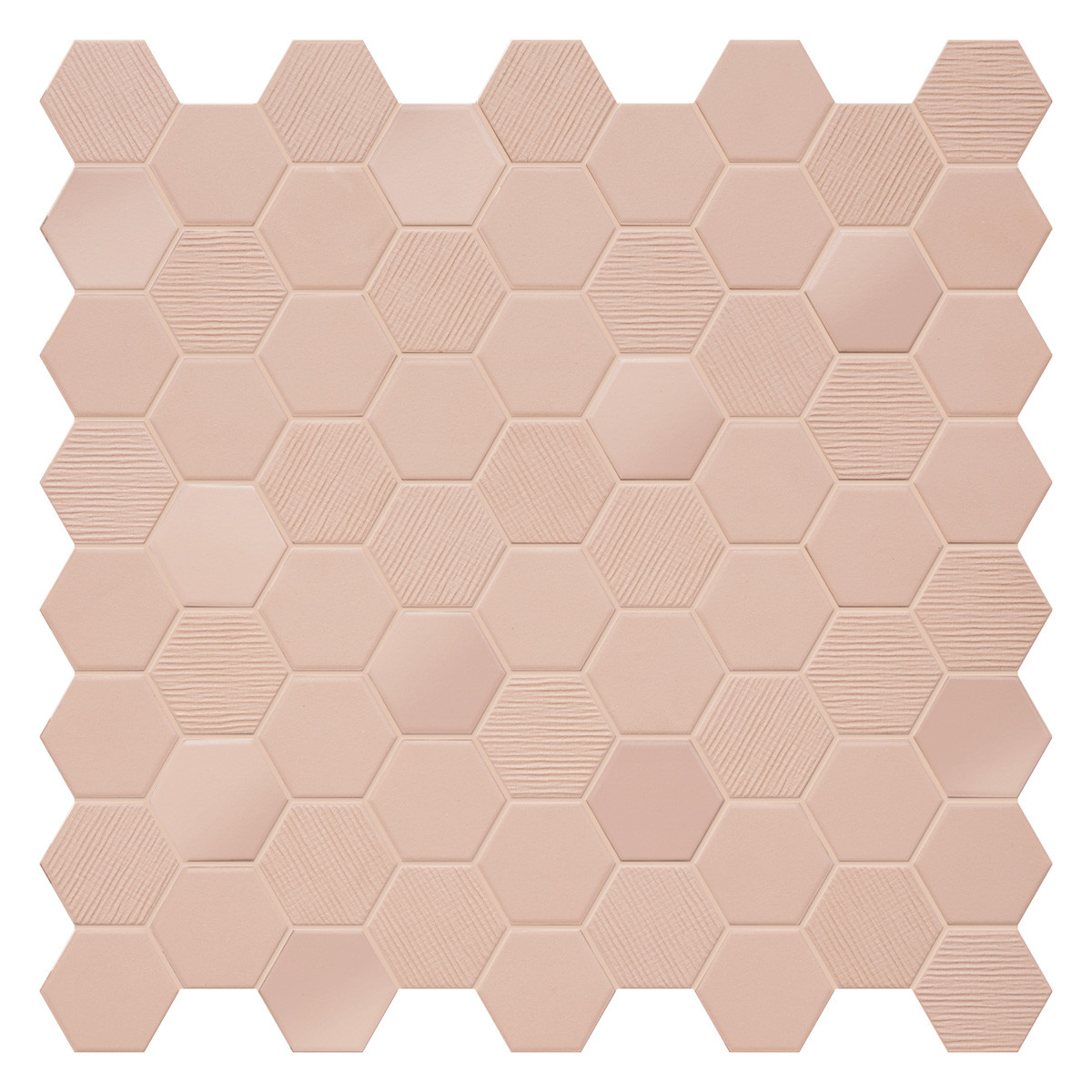 Hexa Rosy Blush Hexagon Mixed Mosaic - Tiles Direct Store