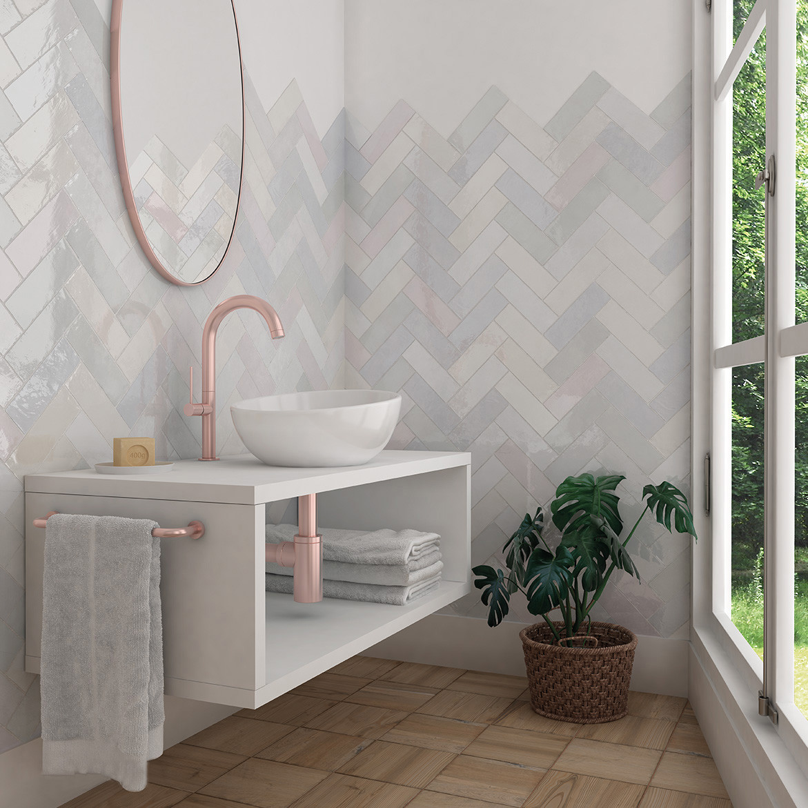 La Riviera Rose Glossy Ceramic 2.5x8 - Tiles Direct Store