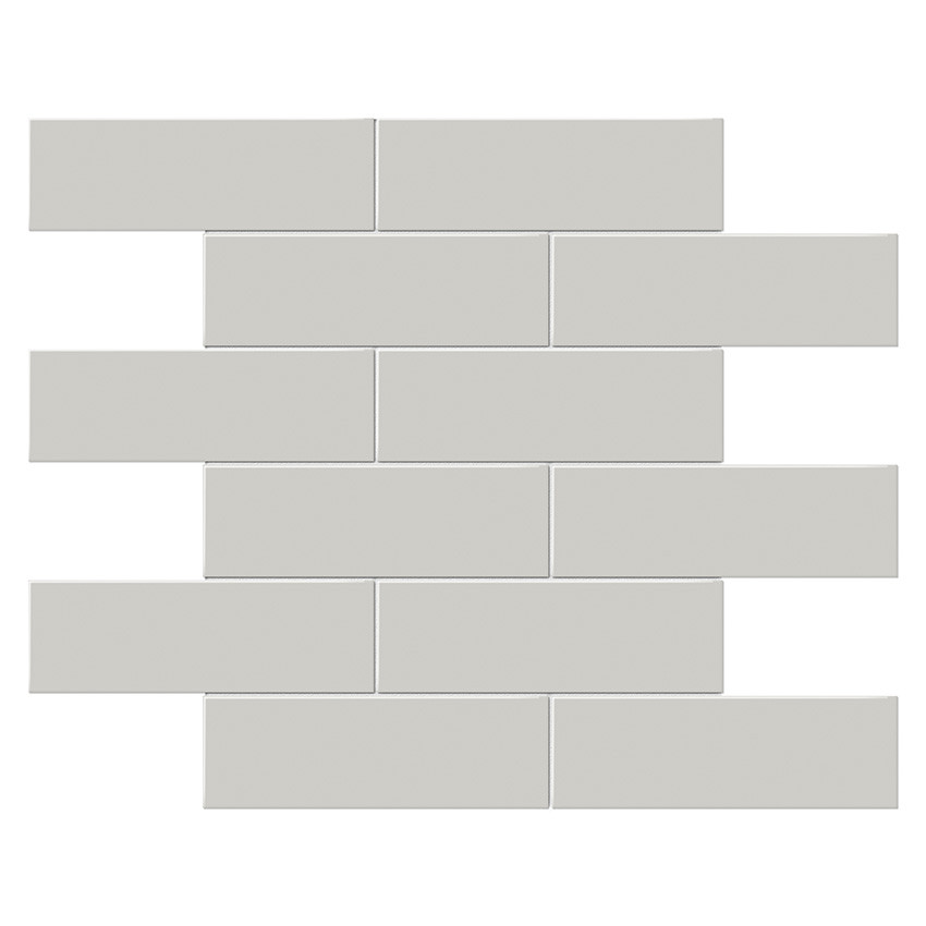 Soho Halo Grey Matte Brick Porcelain Mosaic 2x6 - Tiles Direct Store
