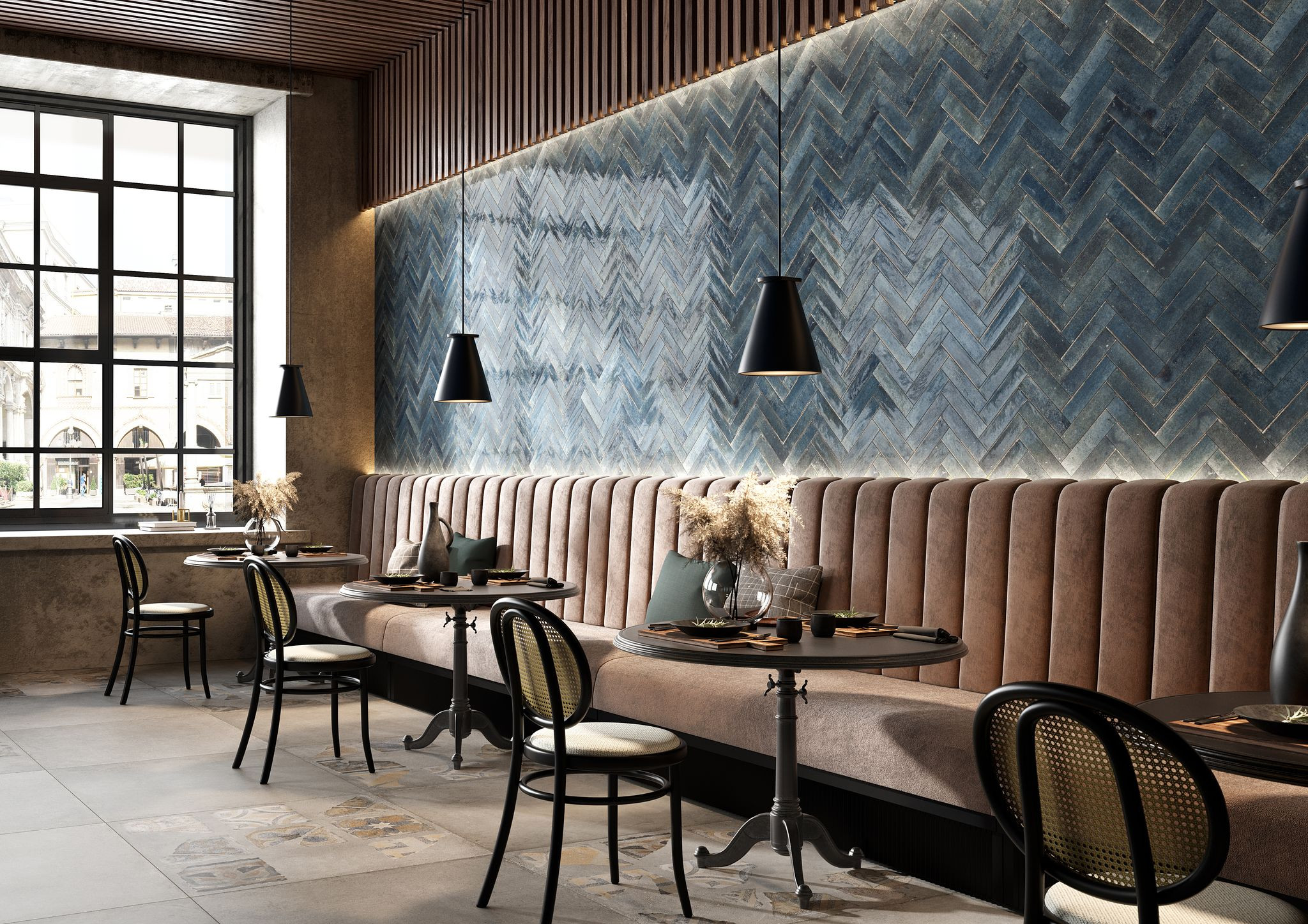 Soho Blue Glazed Porcelain Brick 2x10 - Tiles Direct Store