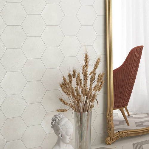 Chicago Ivory Matte Hexagon 7.7x8.9 - Tiles Direct Store
