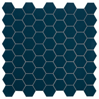 Hexa Deep Navy Hexagon Matte Mosaic - Tiles Direct Store