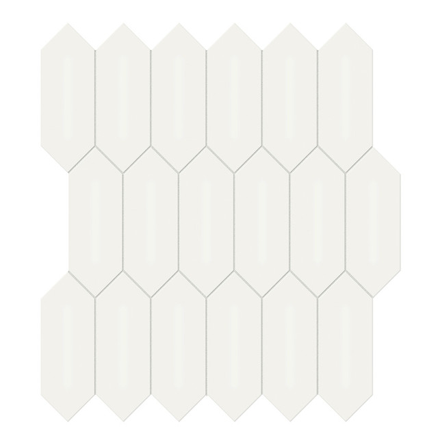 Soho Canvas White Matte Glazed Porcelain Picket Mosaic 2x5 - Tiles ...