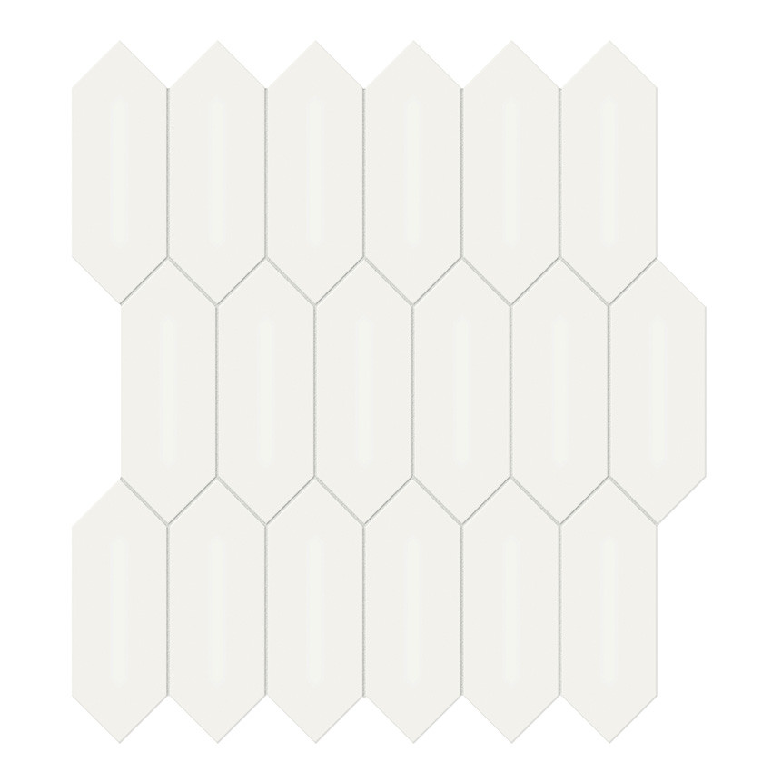 Soho Canvas White Glossy Glazed Porcelain Picket Mosaic 2x5 - Tiles ...