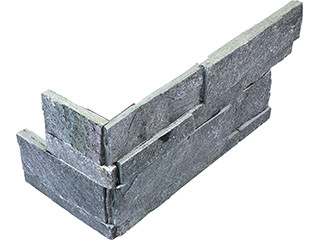 Ledger Stone Astro Silver Split Face Quartzite Assembled Corner 6x18 (6 pcs) - Tiles Direct Store