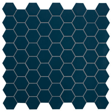 Hexa Deep Navy Hexagon Matte Mosaic - Tiles Direct Store