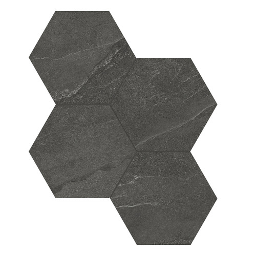 Nord Carbon Matte Porcelain 6 in. Hex Mosaic - Tiles Direct Store