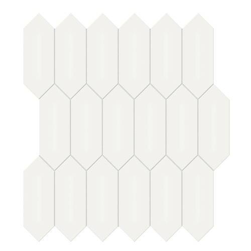 Soho Canvas White Matte Glazed Porcelain Picket Mosaic 2x5 - Tiles ...