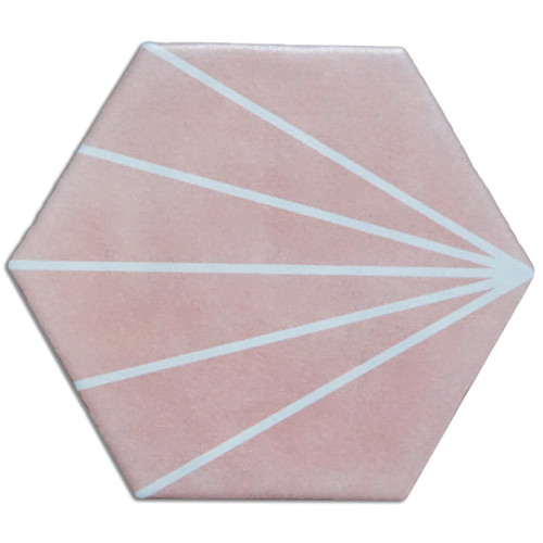 Striped Pink Hexagon 6x7 - Tiles Direct Store