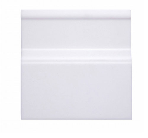 Sail White Satin Base Board Glazed Top Edge 6x6 - Tiles Direct Store