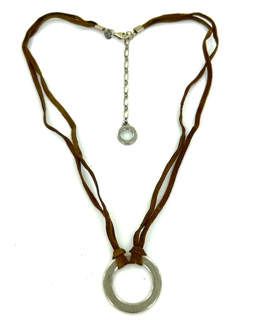 Wholesale Necklaces by the Dozen - Circle of Life on Brown Suede Cord ...