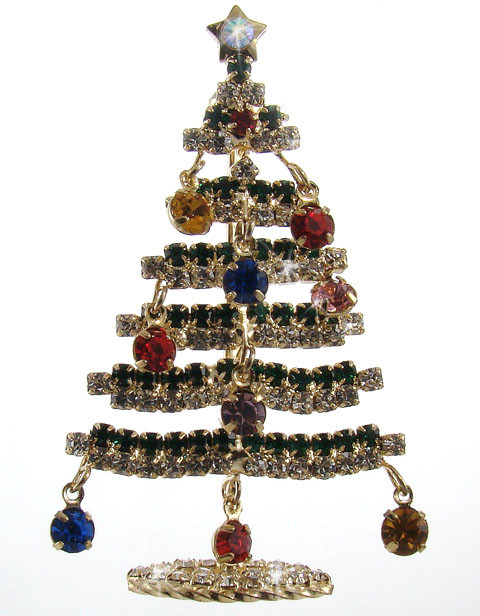Wholesale Crystal Christmas Tree Pin