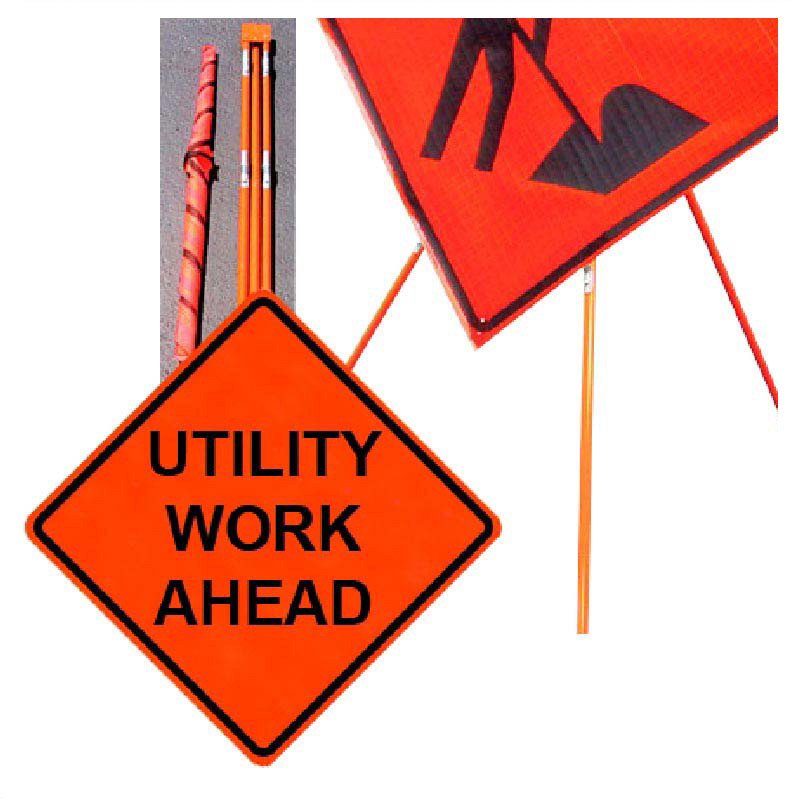 Forester 48" Vinyl Professional Grade Work Sign - Utility Work Ahead ...