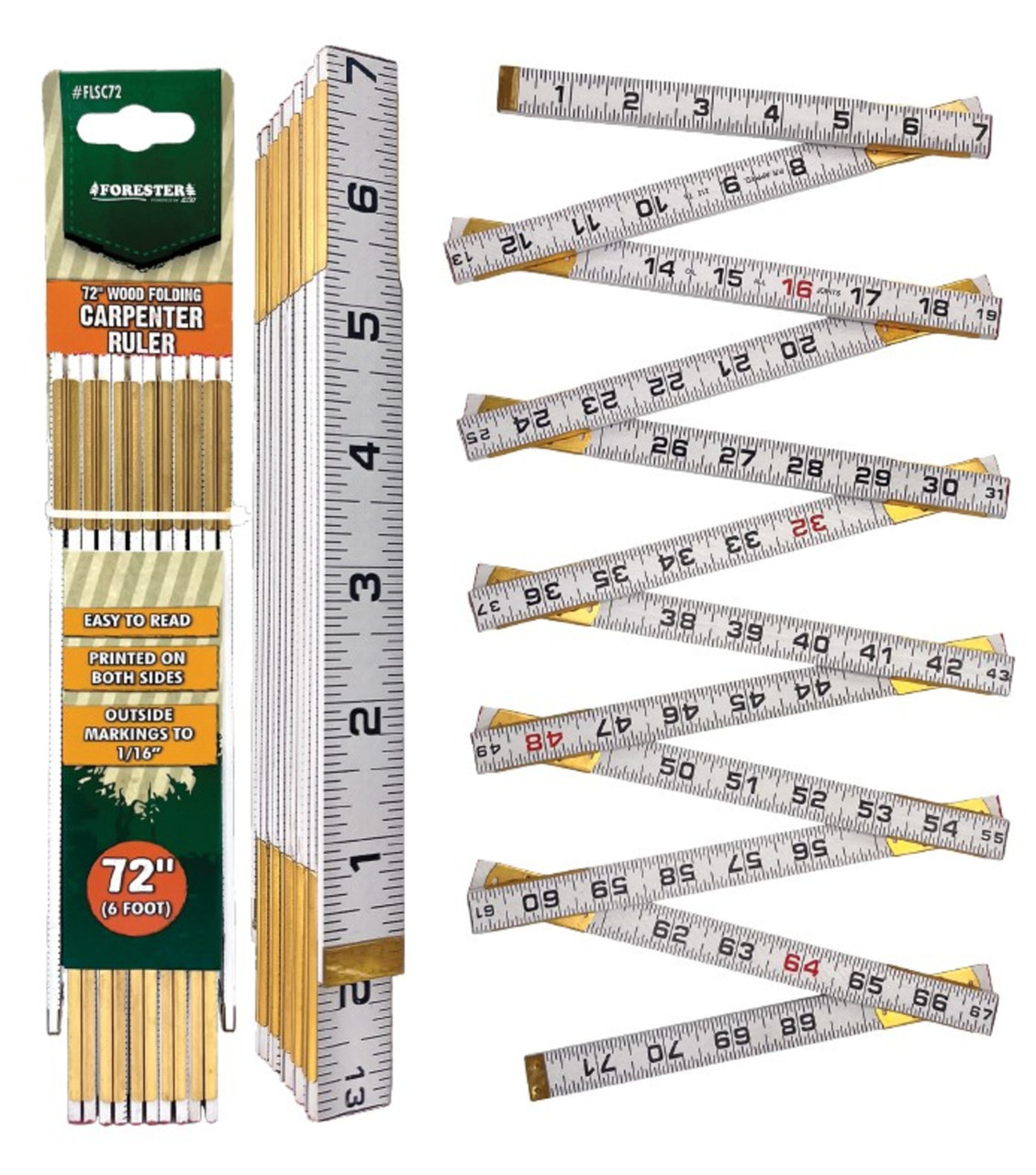 Forester Wood Folding Carpenter/Log Ruler - 48" & 72" Lengths ...