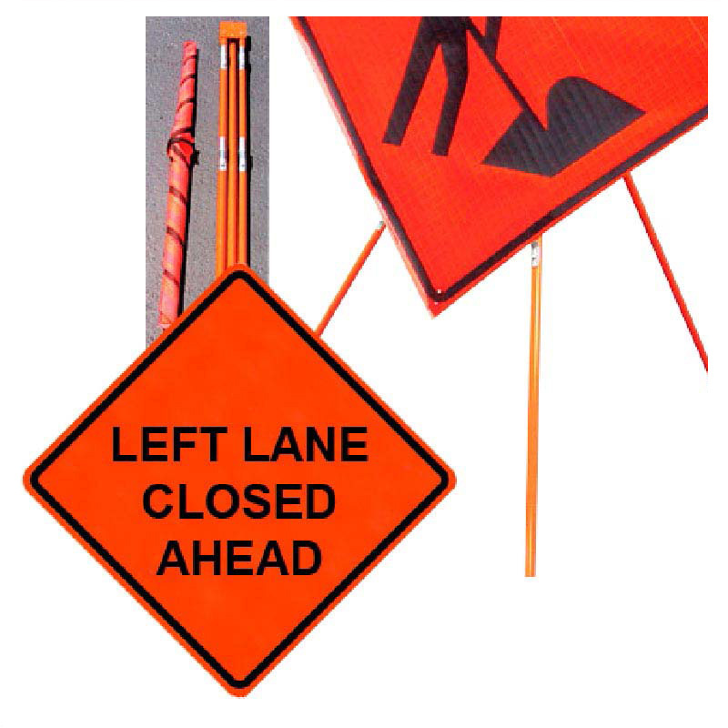 Forester 48" Vinyl Professional Grade Work Sign - Left Lane Closed ...