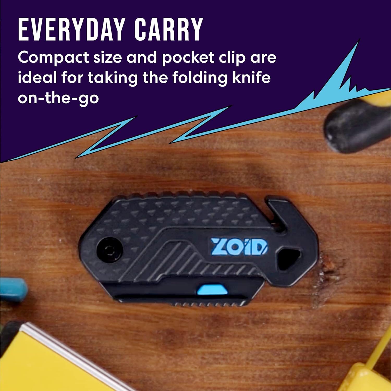 Zoid Compact 3-in-1 Folding Utility Knife w/ Trax Grip