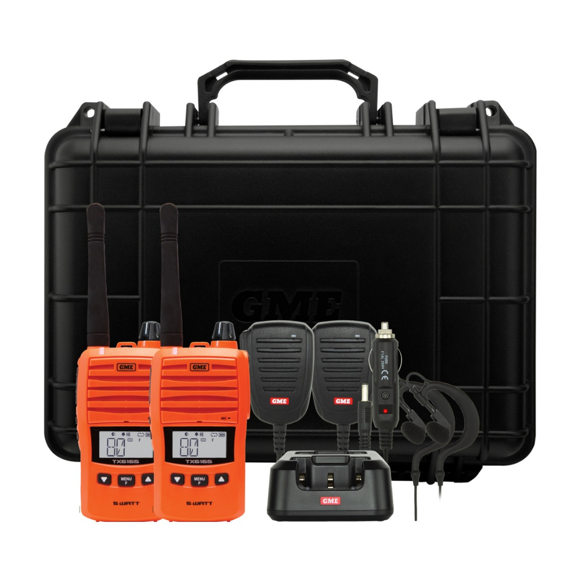 GME TX6165OTP 5/1 Watt UHF CB Handheld Radio including Accessories