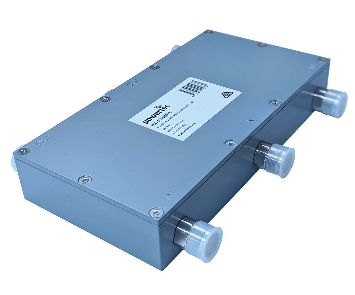 Powertec 3x3 Hybrid Combiner, 698 to 3800 MHz, 4.3-10 Female, -155 dBc