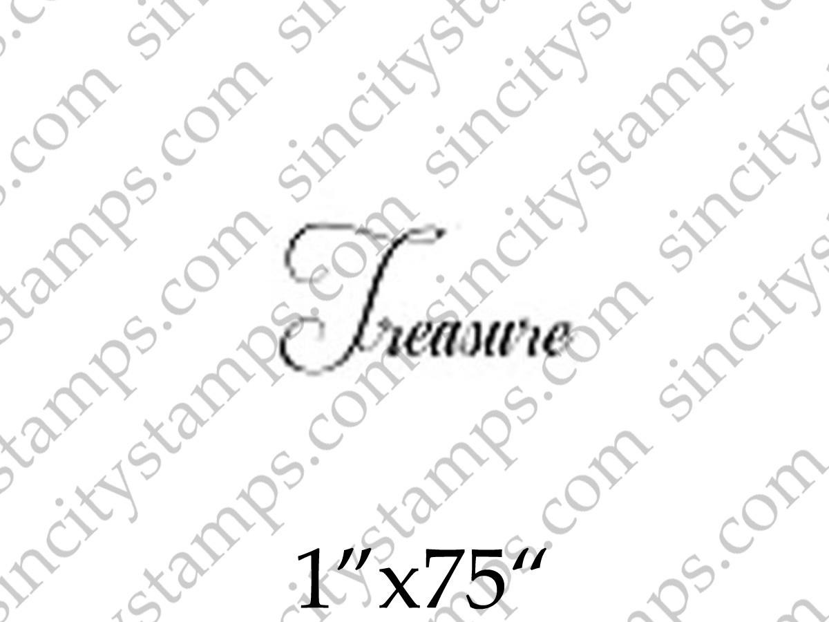 Treasure Word Art Rubber Stamp - Blank Page Muse Art Rubber Stamps
