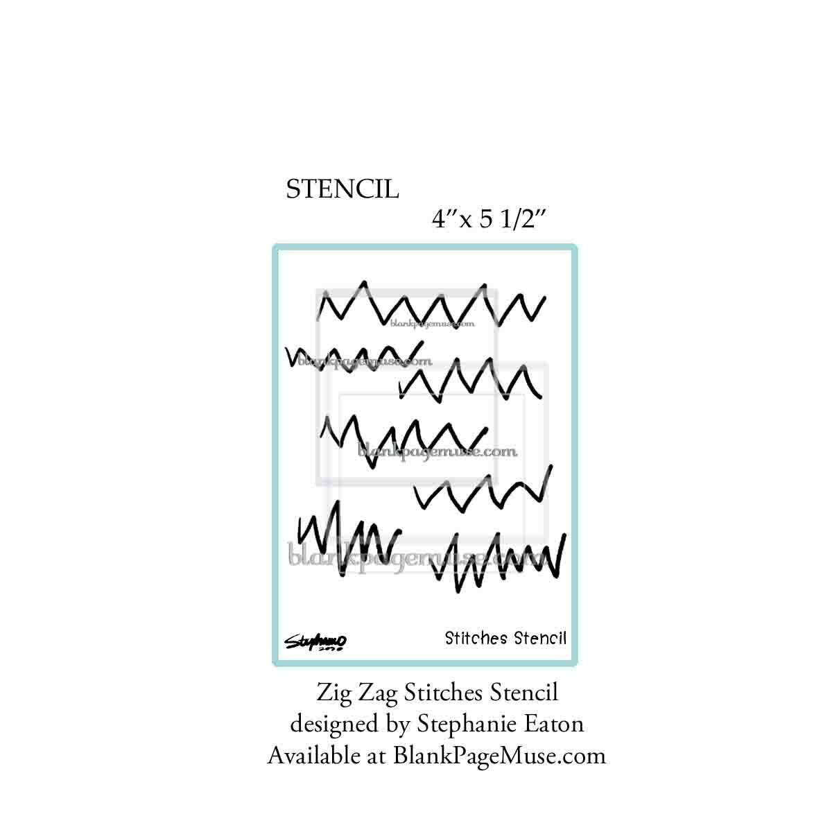 Zig Zag Stitches Stencil designed by Stephanie Eaton SEZigSt (SEZigSt)