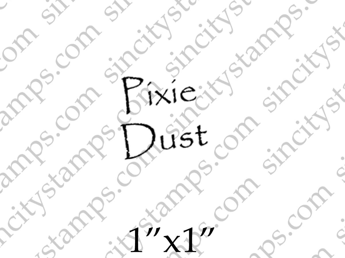 Pixie Dust Small Word Art Rubber Stamp SC62-2 - Blank Page Muse Art ...