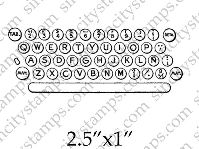Typewriter Keyboard Art Rubber Stamp - Blank Page Muse Art Rubber Stamps