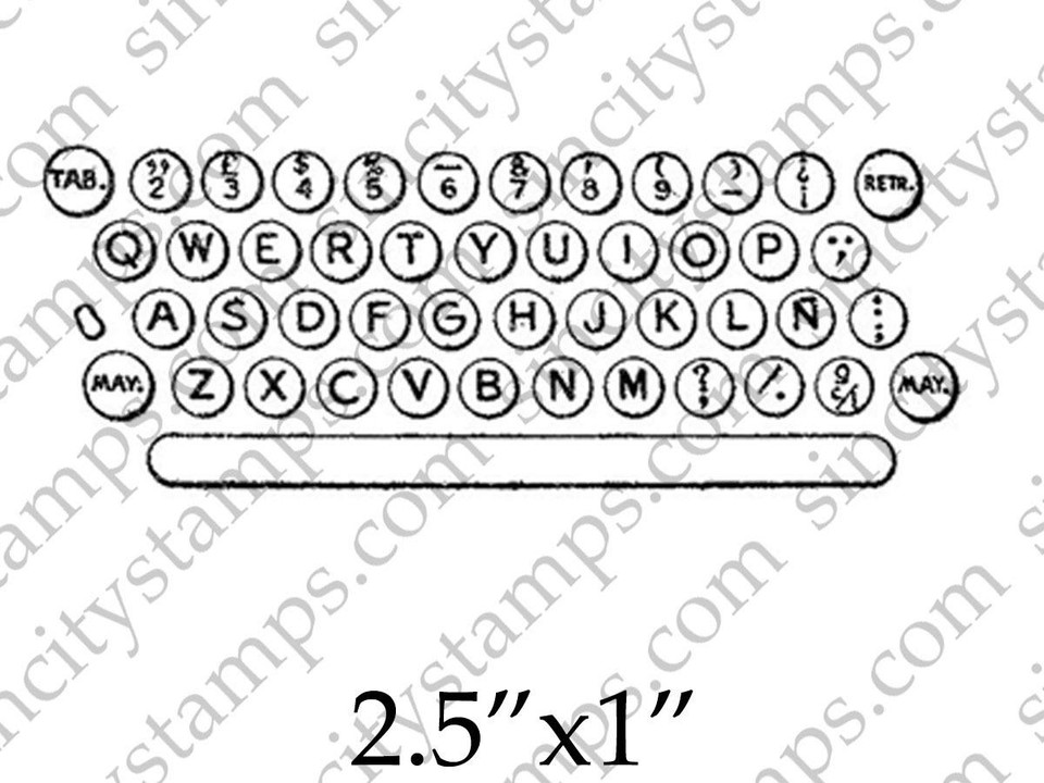 Typewriter Keyboard Art Rubber Stamp - Blank Page Muse Art Rubber Stamps